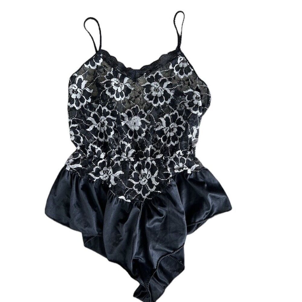 Vintage Undercover Wear High Cut Teddy Romper Nightie - Gem